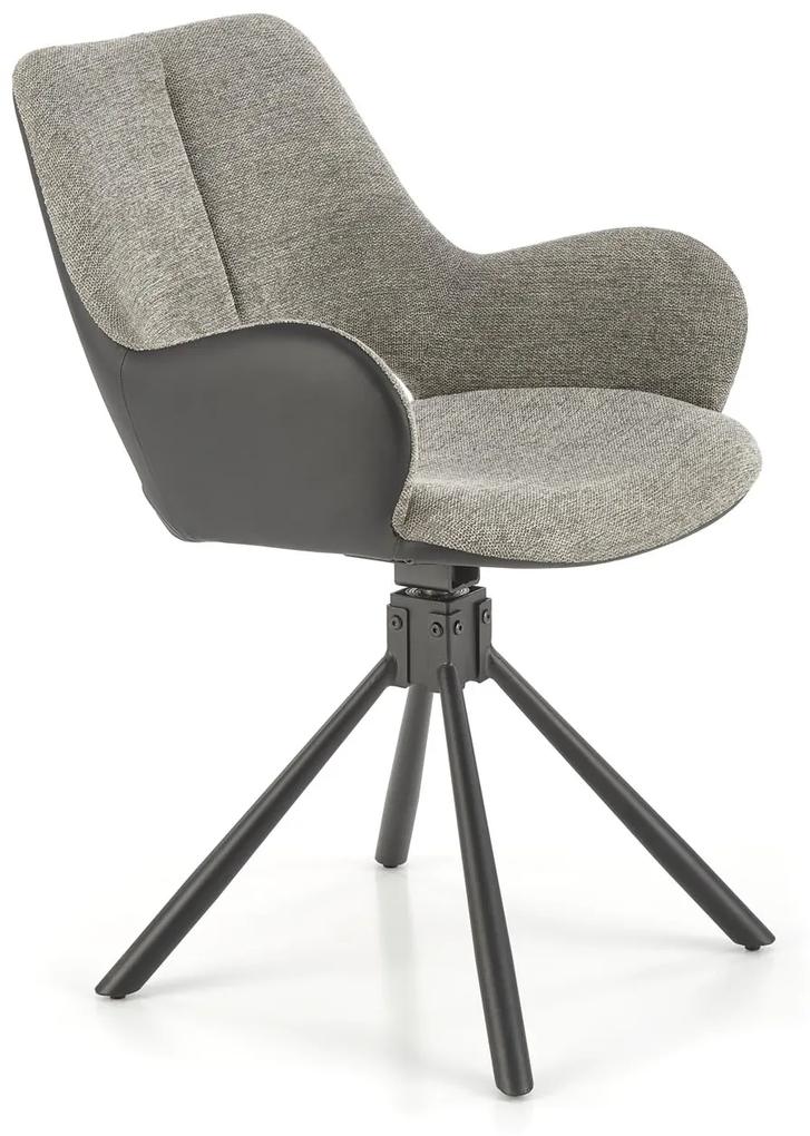 HALMAR K494 židle šedá/černá