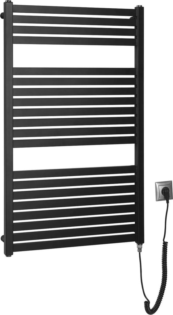 Aqualine - Topné těleso Tondi-E 60x97 cm, 400 W, matná černá DE466T