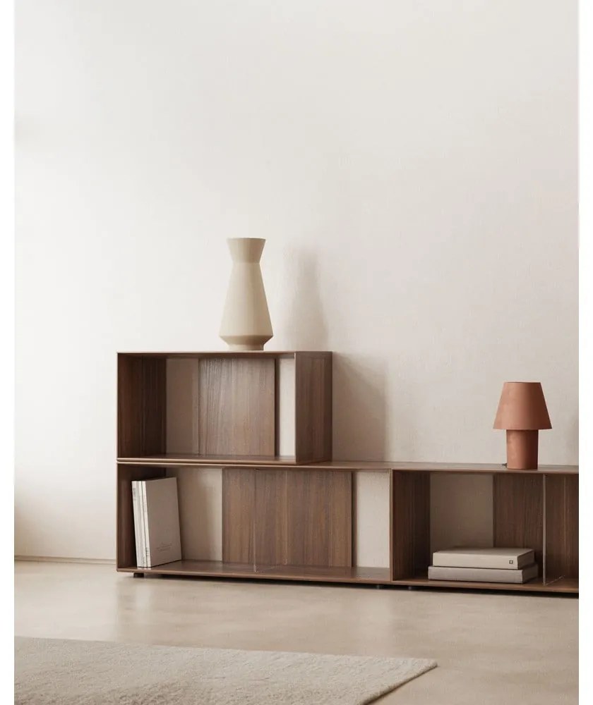 Modulární policový systém v dekoru ořechu v přírodní barvě 6 ks 168x114 cm Litto – Kave Home