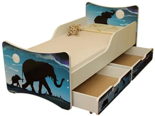 Dětská postel 140 x 70 cm Afrika modá