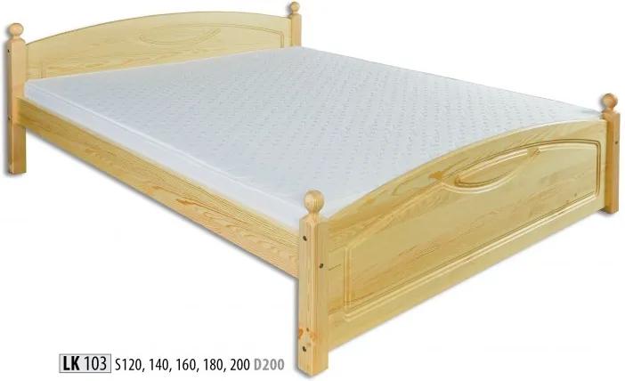 Drewmax Dřevěná postel 200x200 LK103 borovice