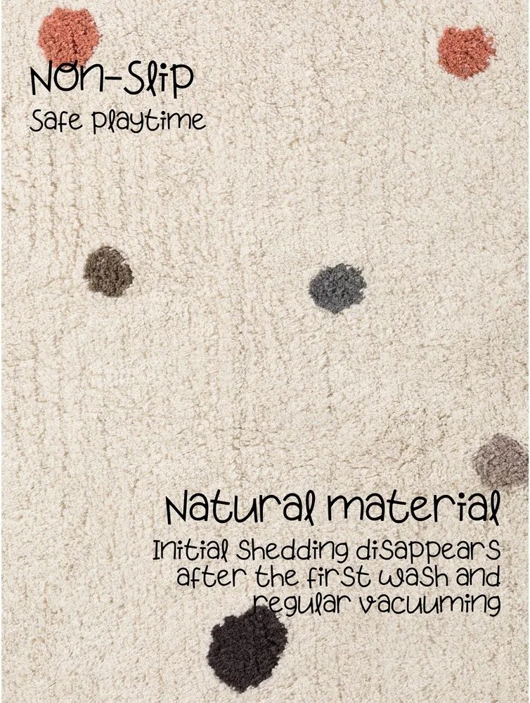 Krémový pratelný/ručně tkaný bavlněný dětský koberec 140x200 cm Snuggle Pippo – Hanse Home
