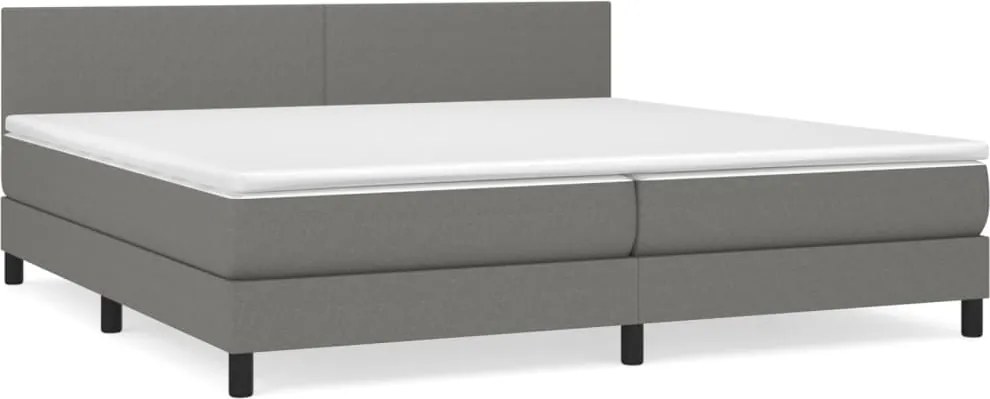 Box spring postel s matrací tmavě šedá 200x200 cm textil 3139922