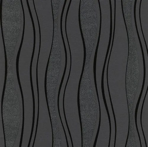Vliesové tapety na zeď vlnovky černé