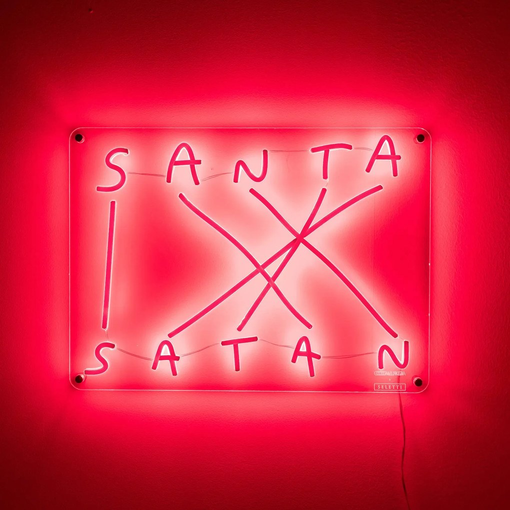 LED dekor nástěnné světlo Santa-Satan, červená