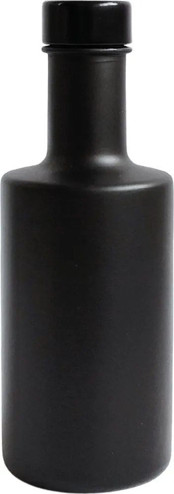 Skleněná láhev na olej 200 ml černá matná s černým uzávěrem VILO