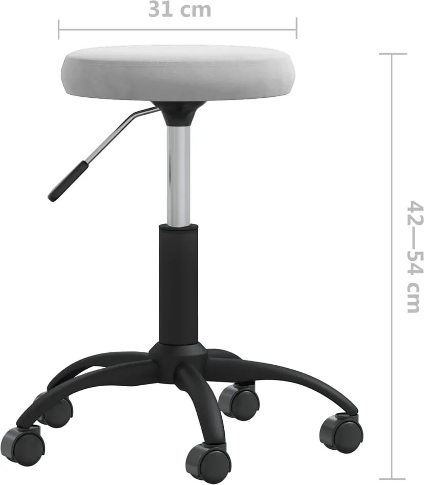 Otočná kancelářská židle světle šedá samet 333174