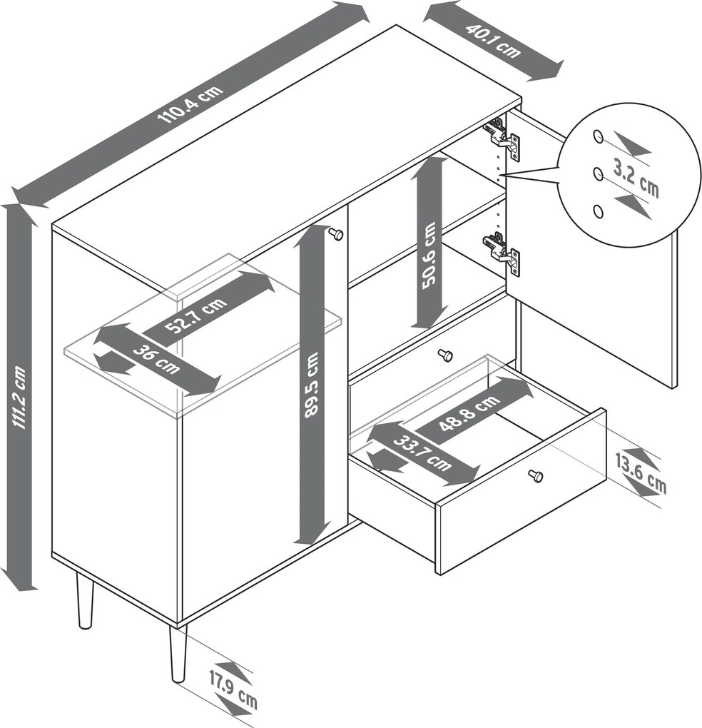 Tchibo - Vysoká skříňka Bekeson - barva: černá