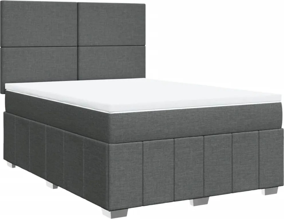Box spring postel s matrací tmavě šedá 160x200 cm textil 3291713