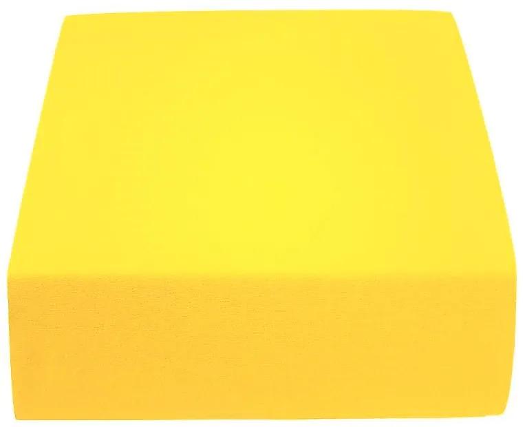 Jersey prostěradlo žluté 90x200 cm Gramáž (hustota vlákna): Standard (145 g/m2)