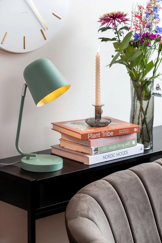 Kovová stolní lampa ENCANTAR, výška 38,5 cm, zelená