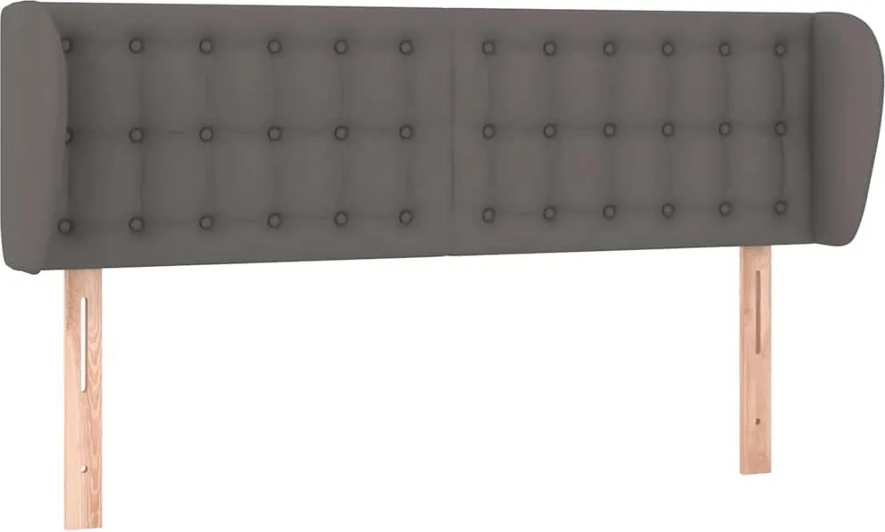 Čelo postele typu ušák šedá 147x23x78/88 cm umělá kůže 3117238