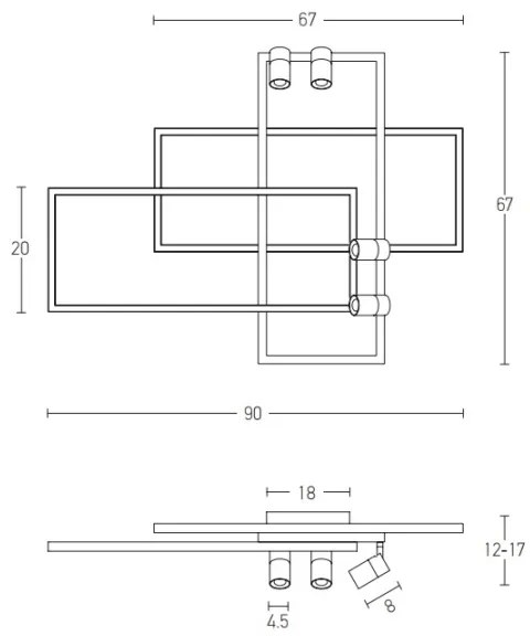 Zambelis 22020 - LED Stmívatelný přisazený lustr LED/52W/230V