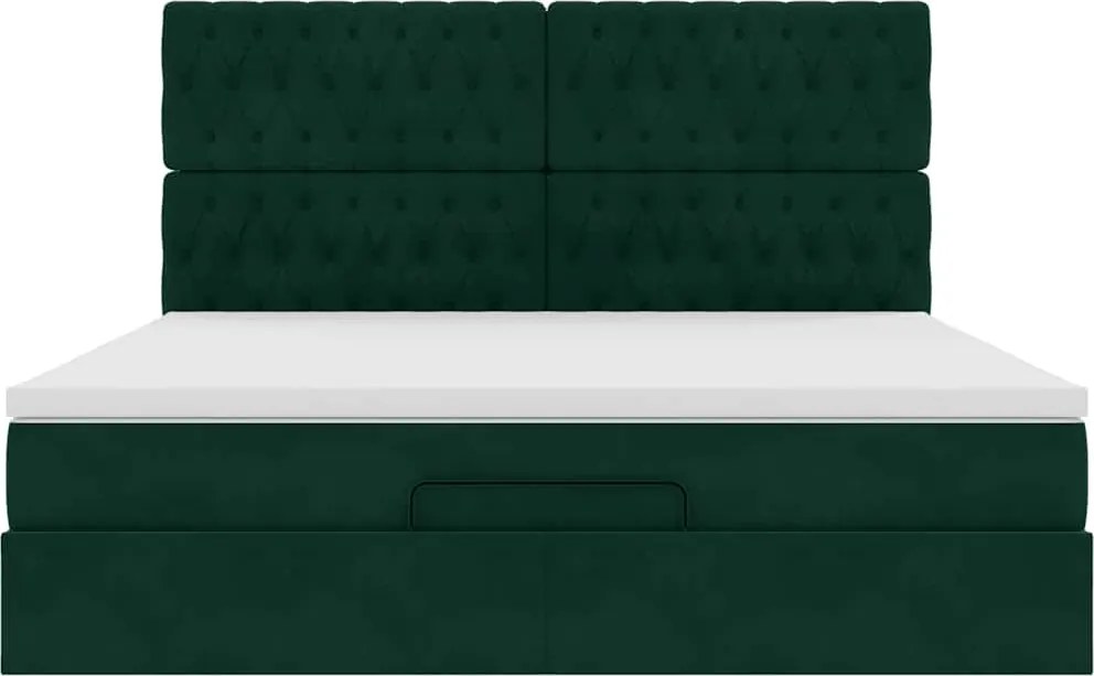 Osmanský rám postele s matracíes tmavě šedá 180x200cm samet 3313562