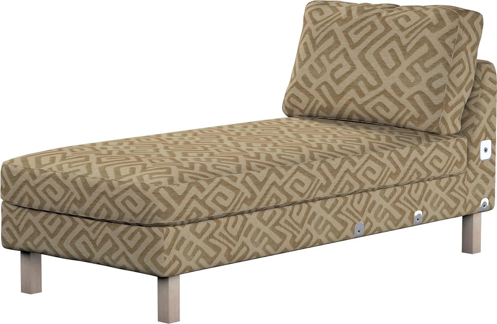 Potah na přídavný šezlong IKEA Karlstad, krátký barva béžová látka pletený vzor, vzorované