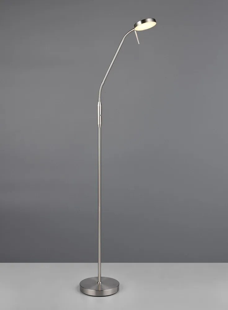 LED stojací lampa ve stříbrné barvě (výška 160 cm) Moreno – Reality