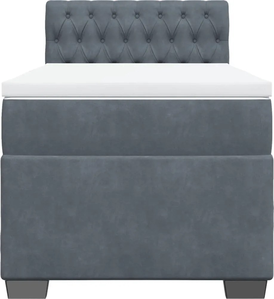Box spring postel s matrací tmavě šedá 90x190 cm samet 3288493
