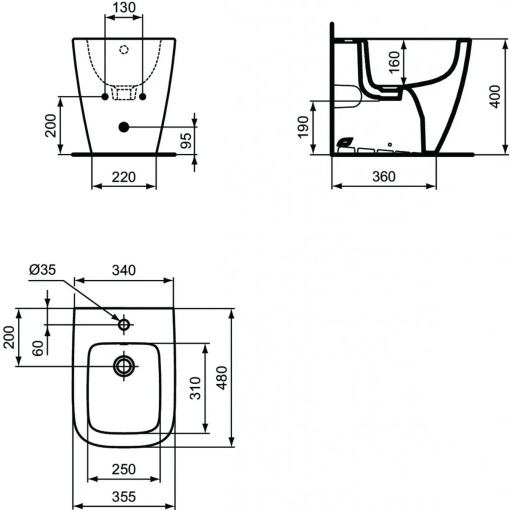 Ideal Standard i.life S - Stojací bidet, bílá T459501