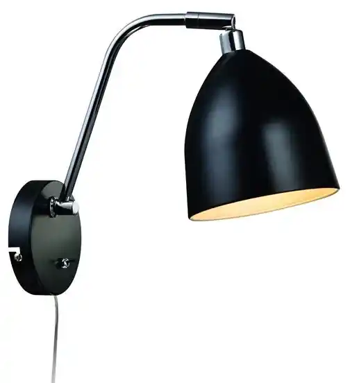 Markslojd 105027 FREDRIKSHAMN - Nástěnná lampa s kabelem do zásuvky a  vypínačem na svítidle | BIANO