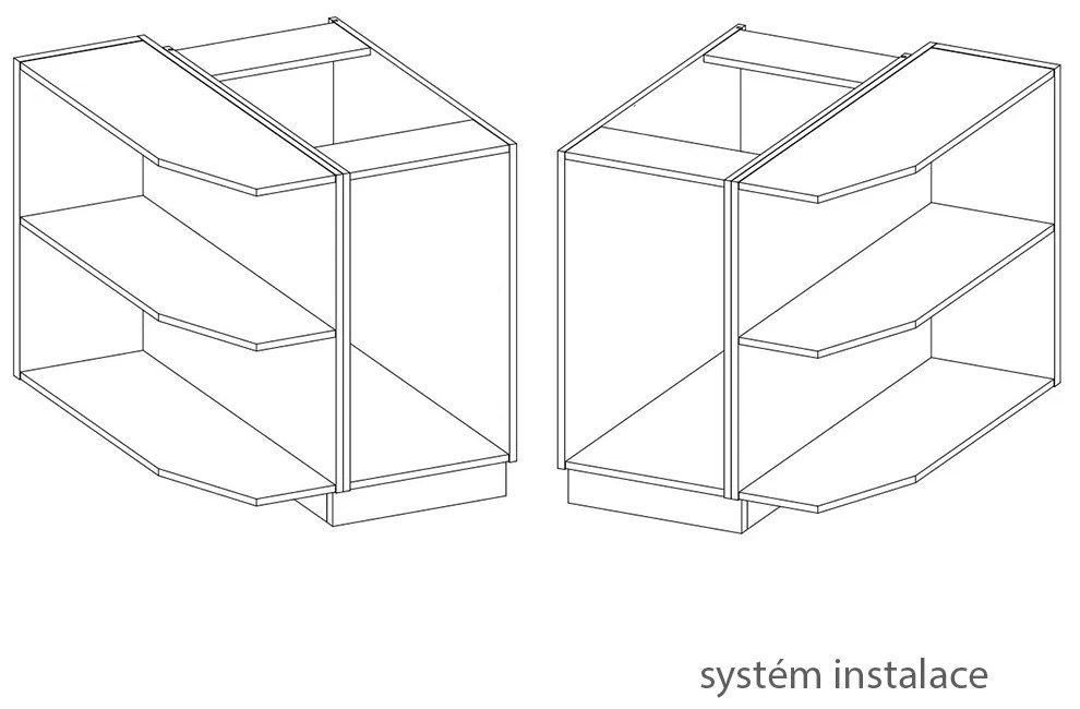 SIENA | dolní regál 30 D ZAK zakončovací s policí | 30 cm | UNI provedení | černá