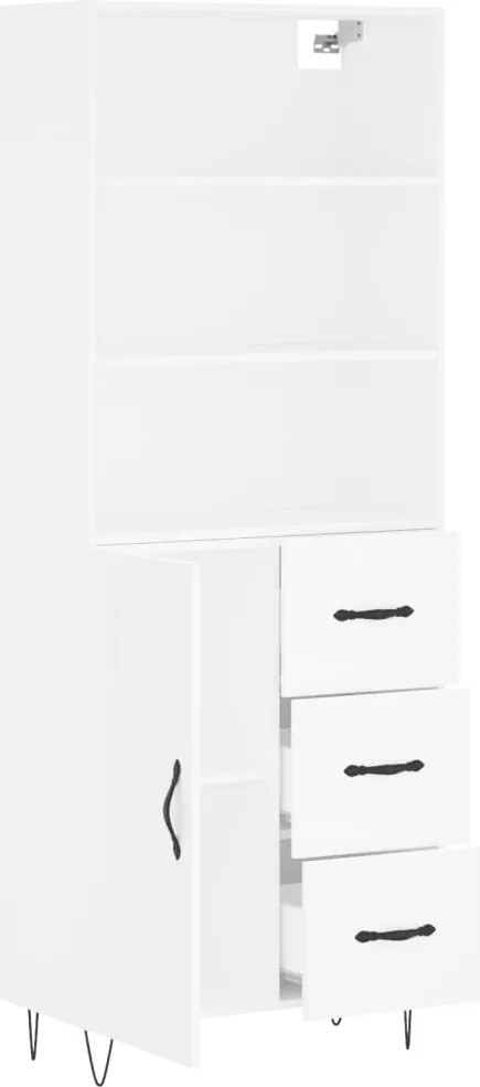 Skříň highboard bílá 69,5 x 34 x 180 cm kompozitní dřevo 3190013