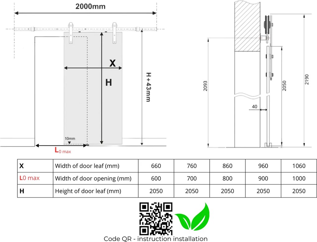 Posuvné dveře MIA 60 tmavý jasan