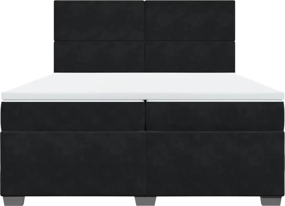 Box spring postel s matrací černá 200x200 cm samet 3293298