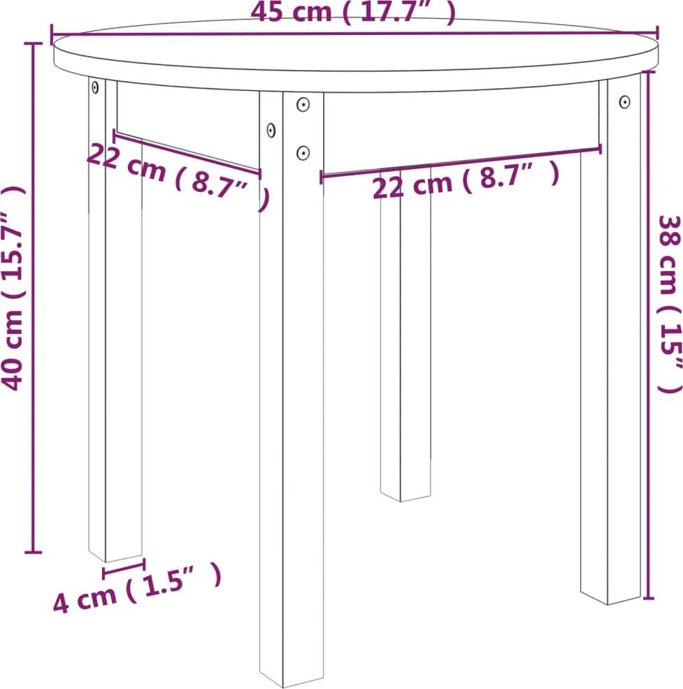 vidaXL Konferenční stolek Ø 45 x 40 cm masivní borové dřevo [822334] Barva: medová hnědá