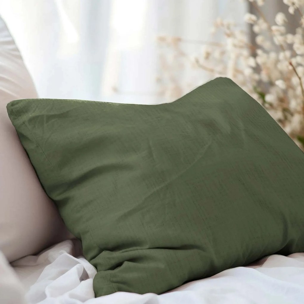 Mušelínové prodloužené povlečení Green Velikost: 140 x 220 + 70 x 90