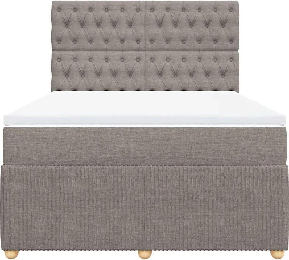 Box spring postel s matrací taupe 140x190 cm textil 3292062