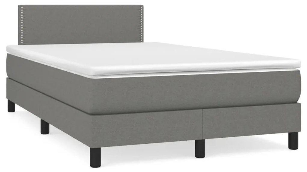 Box spring postel s matrací a LED tmavě šedá 120x190 cm textil 3270033
