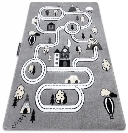 Dětský kusový koberec PETIT Uličky šedý Rozměr: 200x290 cm