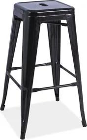 Barová kovová židle LONG černá