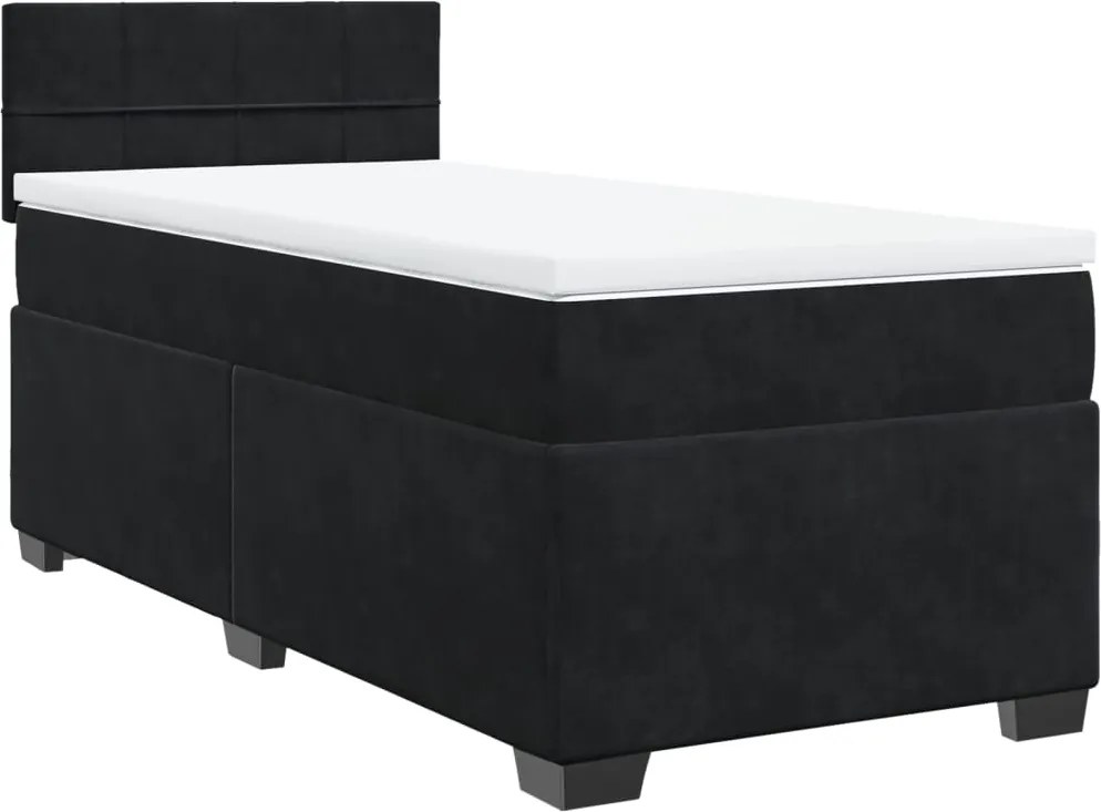 Box spring postel s matrací černá 80 x 200 cm samet 3288464