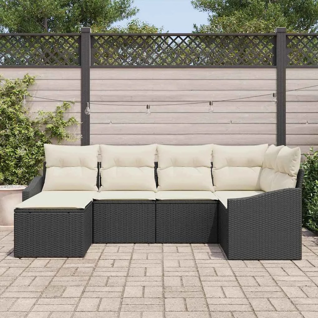 Set pohovek 6 ks Černá polyratan 3346787
