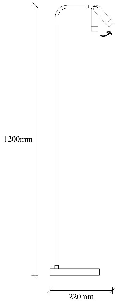 Designová stojanová lampa Pearlie 120 cm černá