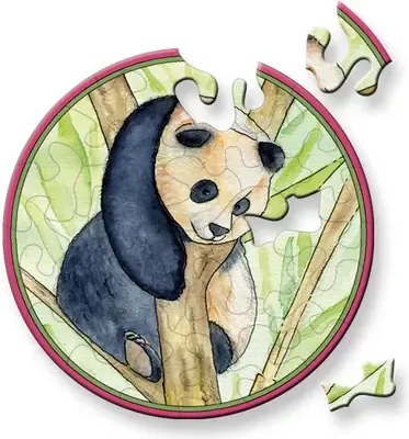 CURIOSI Kulaté puzzle Picoli: Panda / 33 dílků / průměr 9 cm
