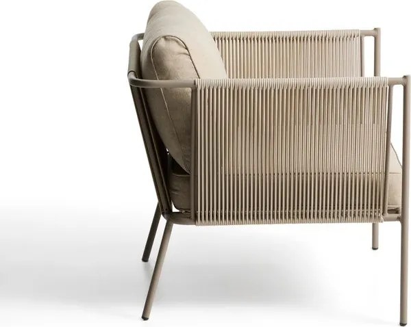 Krémové/taupe kovové/polstrované zahradní křeslo Zivia – Kave Home