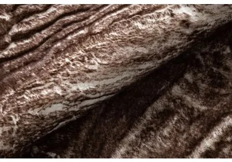 Kusový koberec pratelný LAPIN Shaggy, protiskluzový, slonová kost, čokoláda velikost 133x180 cm | krásné koberce cz