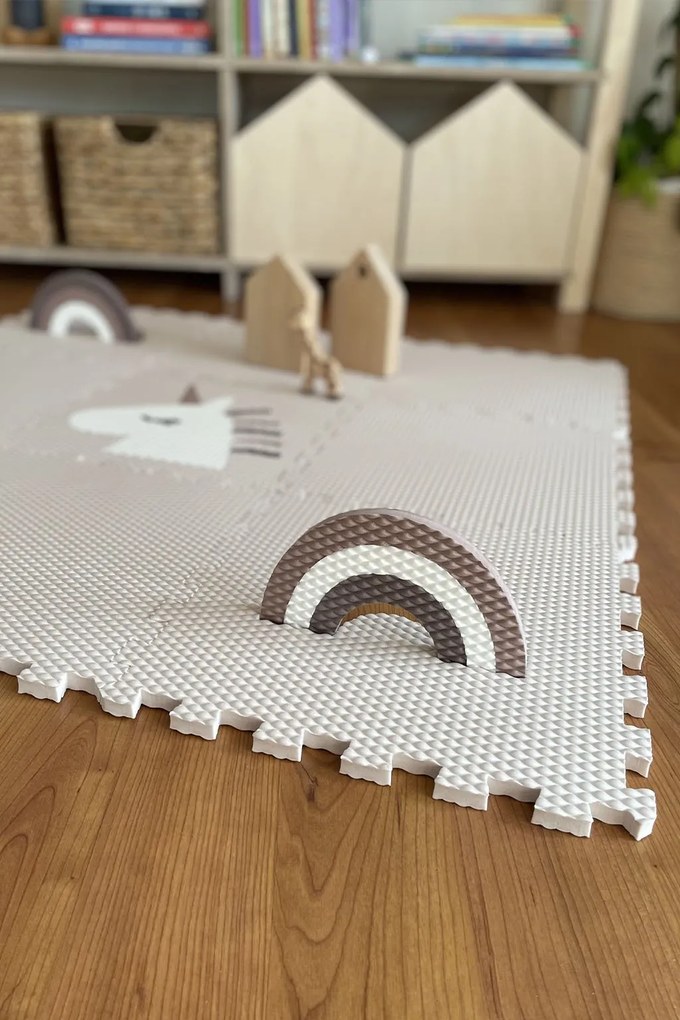 Hrací pěnové puzzle do dětského pokoje 9 dílů JEDNOROŽEC A DUHA