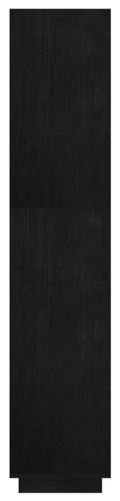 Petromila Knihovna / dělicí stěna černá 80 x 35 x 167 cm masivní borovice