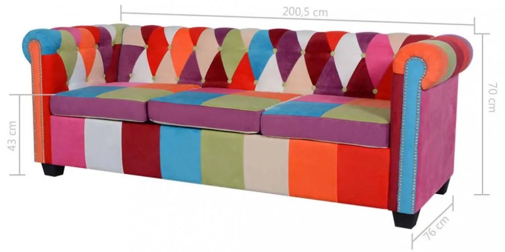 Chesterfield sedací souprava 3+2 patchwork Dekorhome