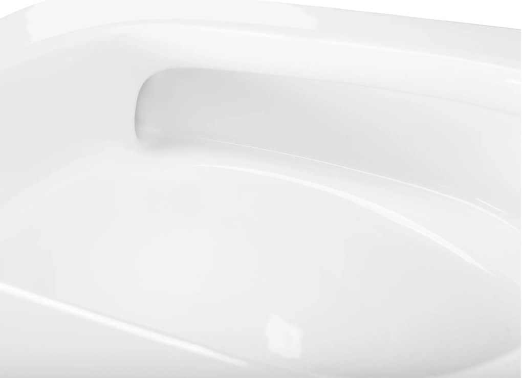 Rea Dexter, závěsná WC mísa Rimless Tornado 515x365x350 mm + WC sedátko z duroplastu, bílá lesklá, REA-C1278