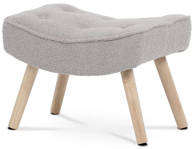 Podnožka SKALA - bílá bouclé látka Barva: Bílá