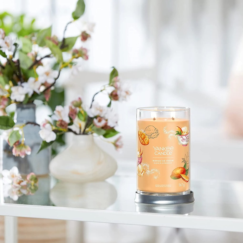 Yankee Candle vonná svíčka Signature Tumbler ve skle velká Mango Ice Cream 567g