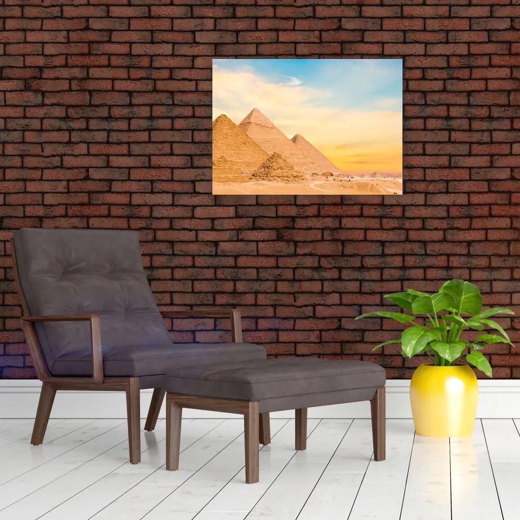 Skleněný obraz egyptských pyramid (70x50 cm)