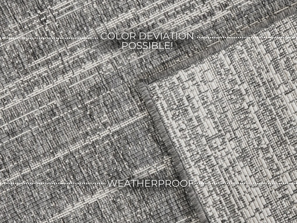 ELLE Decoration, Kusový koberec Gemini 105543 Silver z kolekce Elle – na ven i na doma, 120x170, šedá, chodba / předsíň