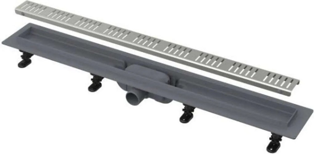 Alca - Sprchový žlab Simple 85 cm, s okrajem pro perforovaný rošt, včetně roštu, nerez mat APZ10-850MROZ3