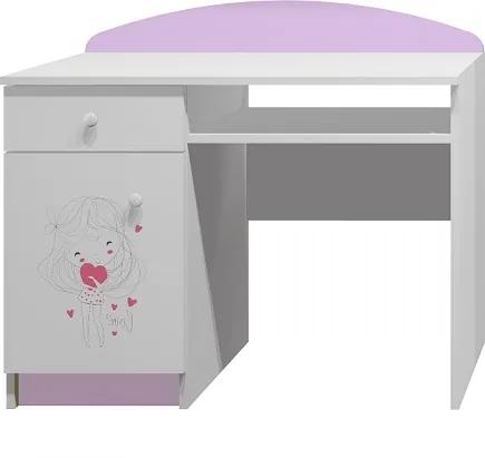 Dětský psací stůl 10 LOVELY GIRL Barva: DUB CANYON / BÍLÁ, Potisk: NE