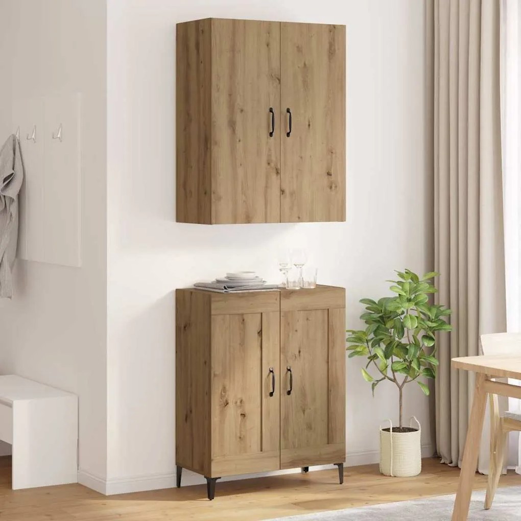 Vysoký bufet Artisanový dub 69,5 x 34 x 180 cm Kompozitní dřevo 3403587